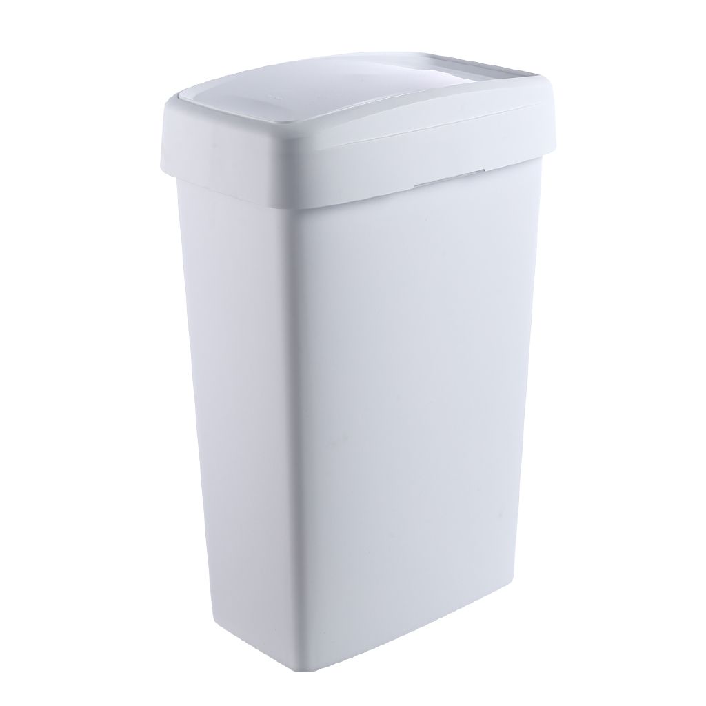 Living & Co Slim Rubbish Bin 50L White | The Warehouse