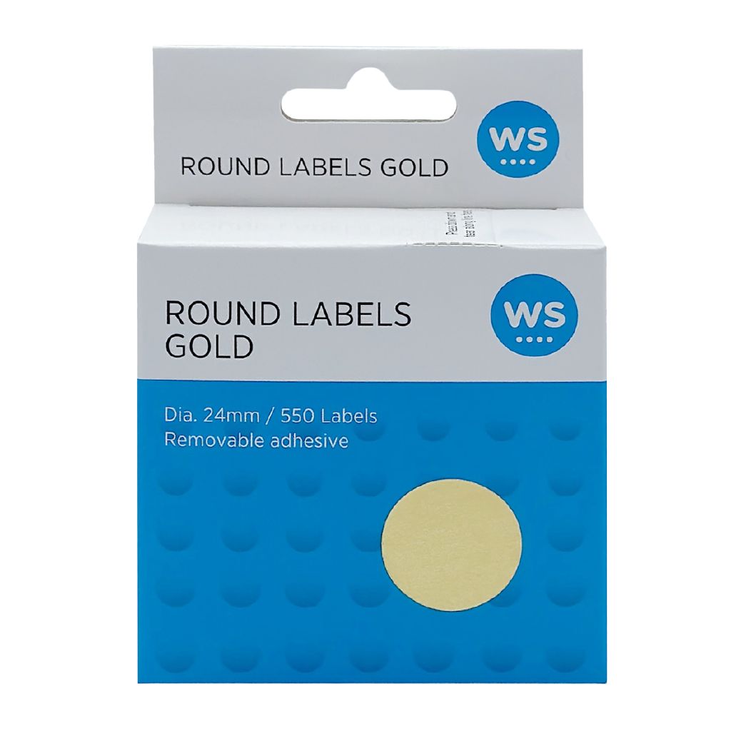WS Dot Stickers Dispenser 24mm Diameter Gold | The Warehouse