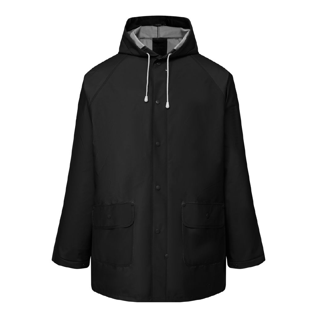 Rivet PVC Rain Jacket Black | The Warehouse