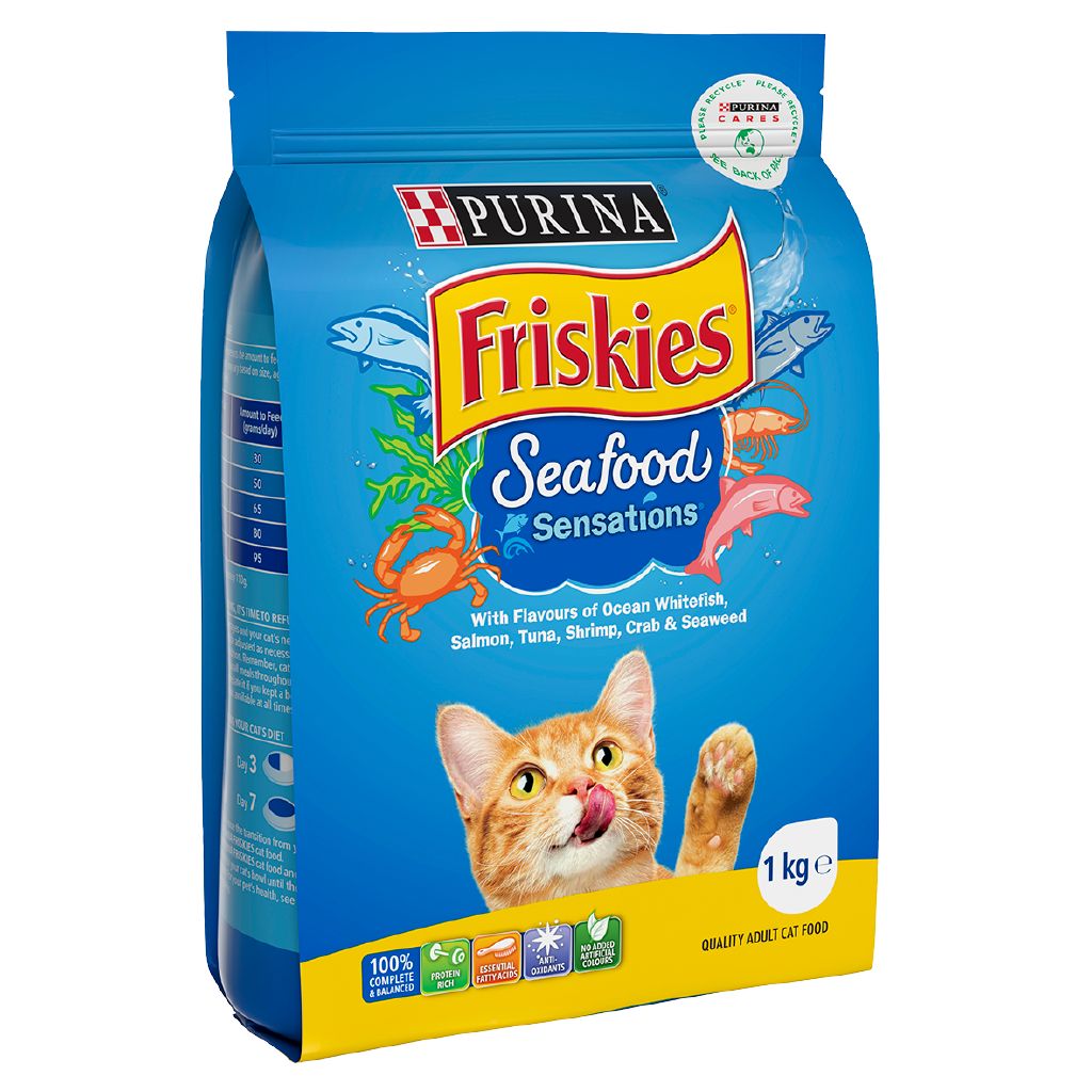 Purina Friskies Seafood Sensations Dry Cat Food 1kg | The Warehouse