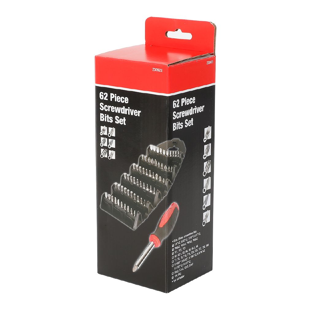 Screwdriver Bit Set 62 Piece | The Warehouse