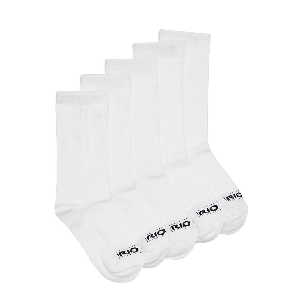 Rio Kids' School Crew Socks 5 Pack White | The Warehouse