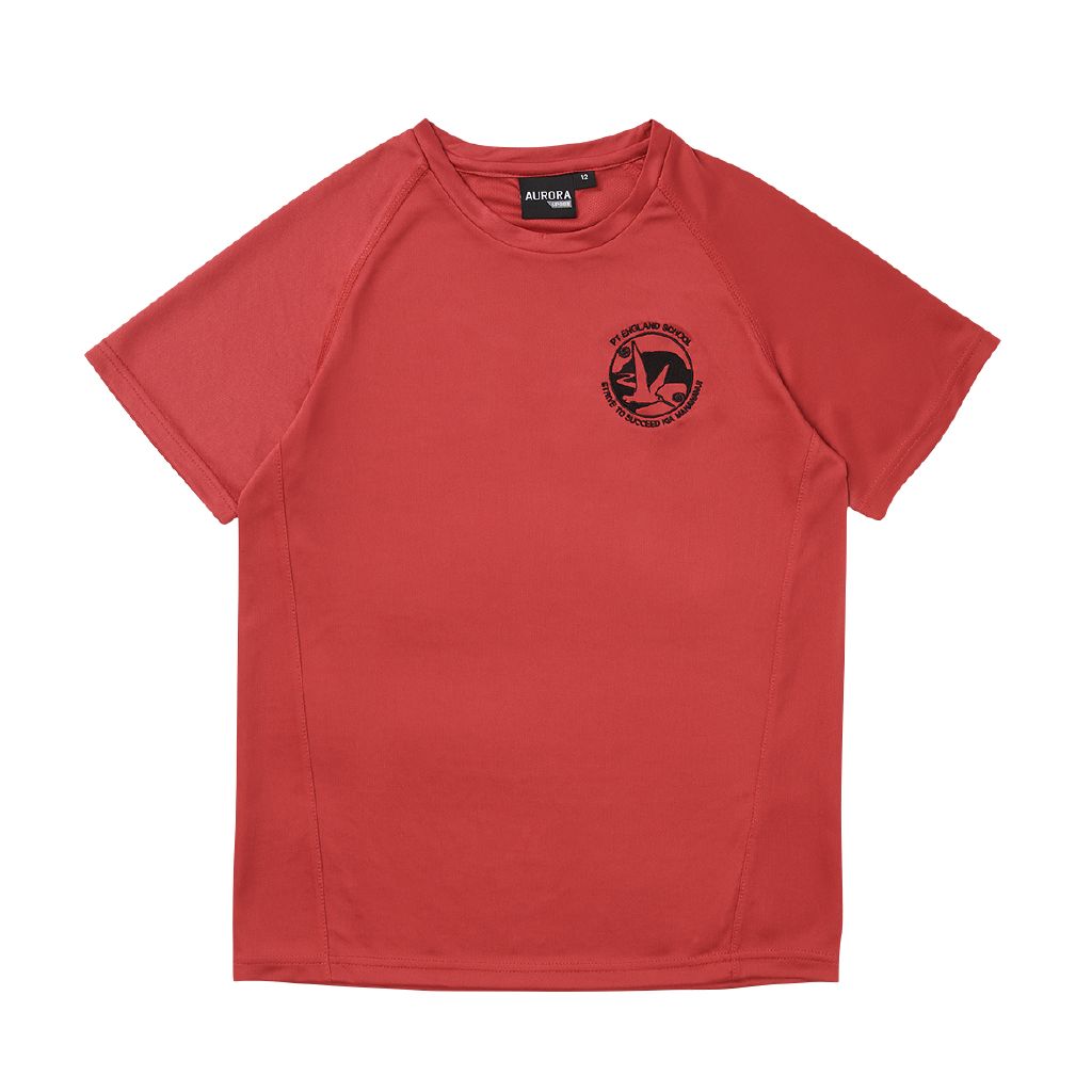 Schooltex Pt England Year 7 & 8 Only Sport Tee with Embroidery Red Mid ...
