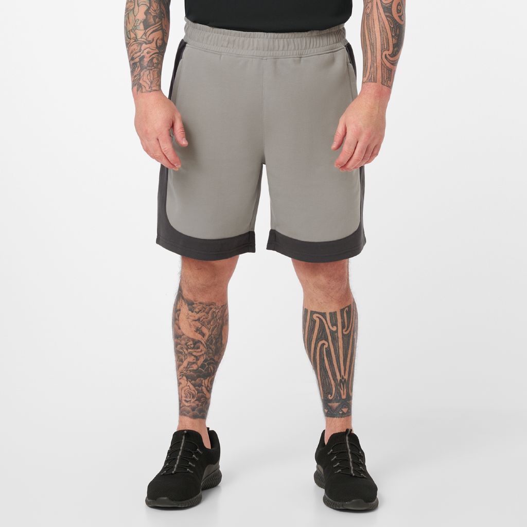 Active Intent Men's Panel Track Shorts Grey Mid | The Warehouse