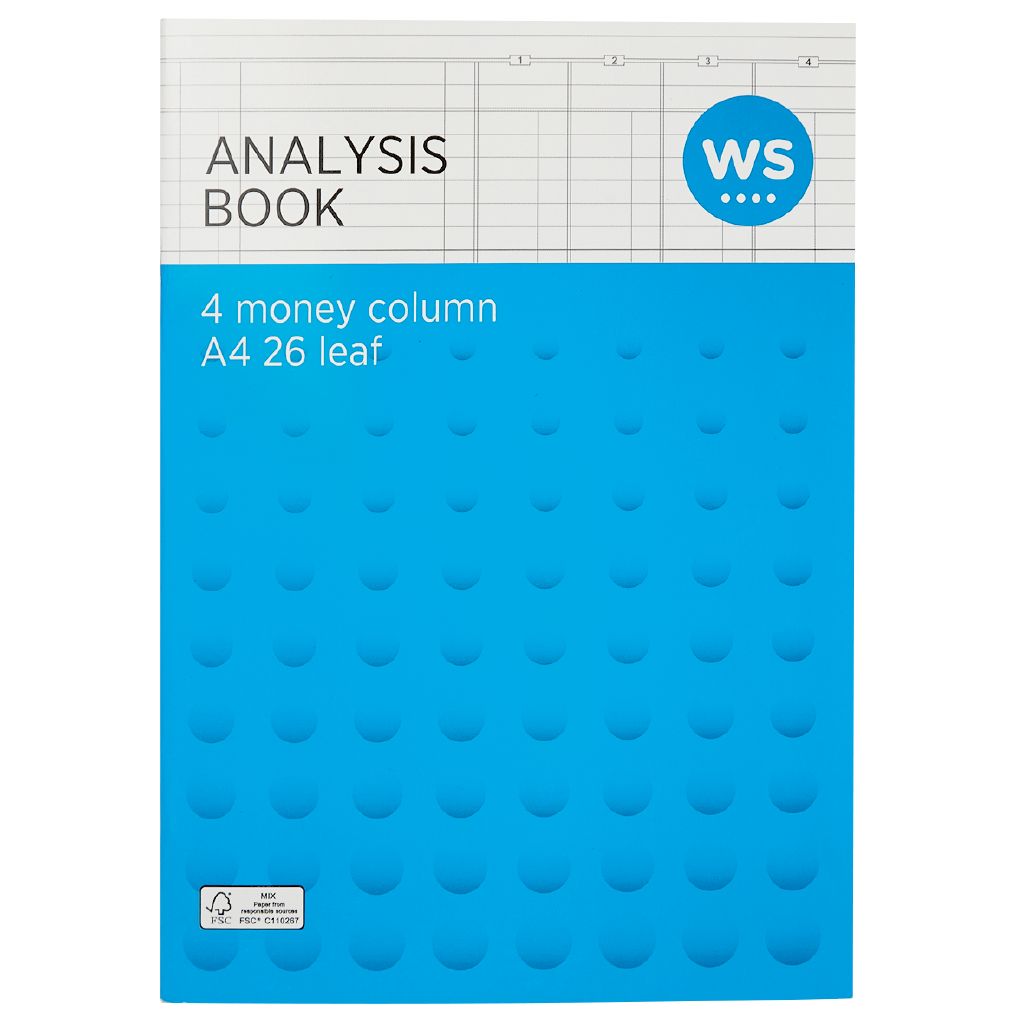 WS Analysis Book Limp 4 Column Green Mid A4 Green Mid | The Warehouse