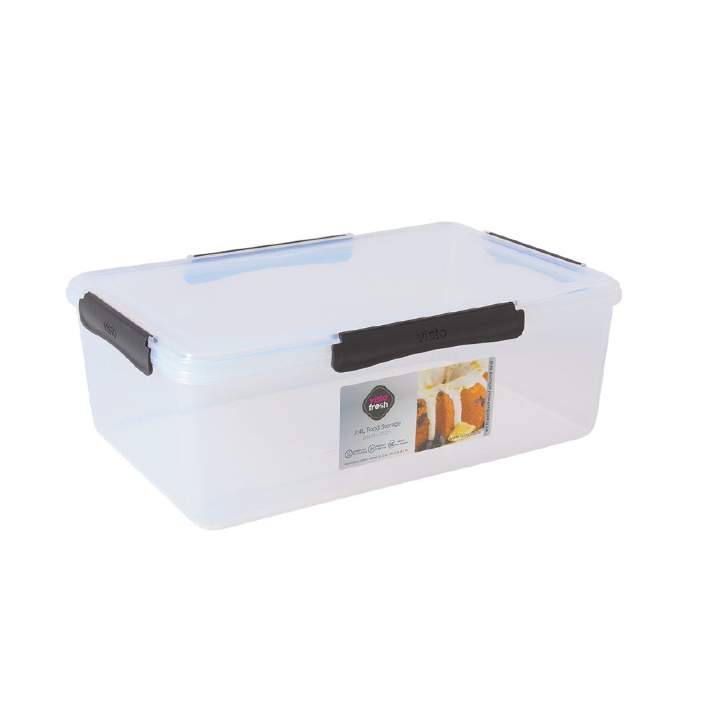Visto Fresh Storage Container Clear/Charcoal Clips 7.4 Litre | The ...