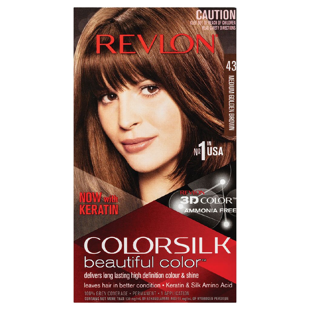 Revlon Colorsilk Hair Colour Medium Golden Brown 43 | The Warehouse