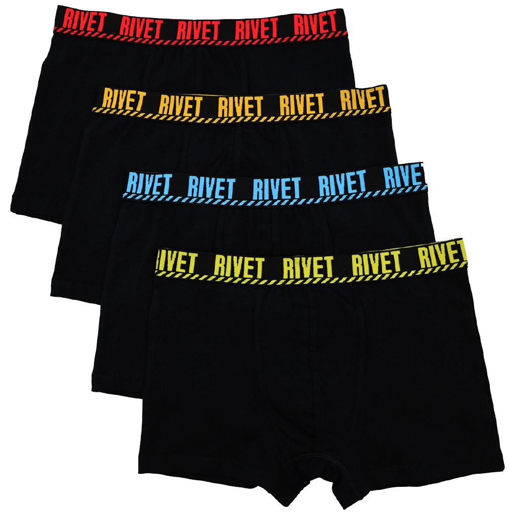 Rivet Boys' Trunks 4 Pack Black | The Warehouse
