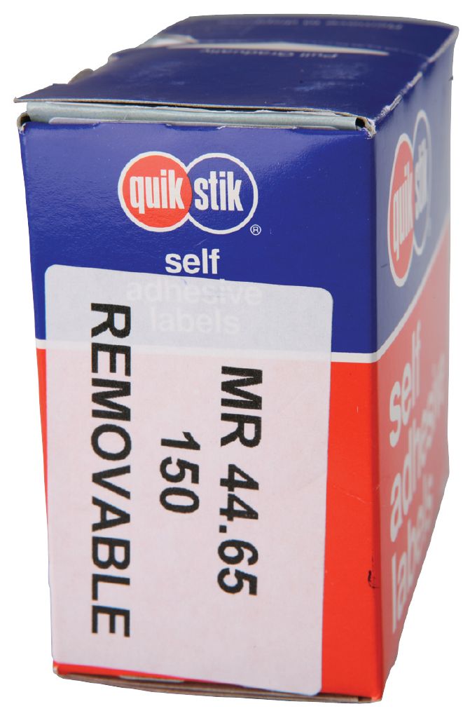 Quik Stik Labels Mr4465 44mm x 65mm 150 Pack White White | The Warehouse