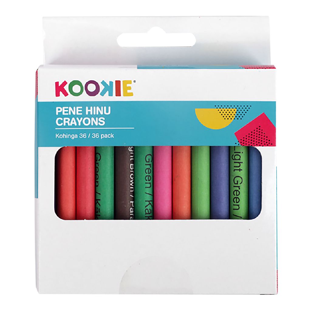 Kookie Te Reo Crayons Multi-Coloured 36 Pack Multi-Coloured | The Warehouse