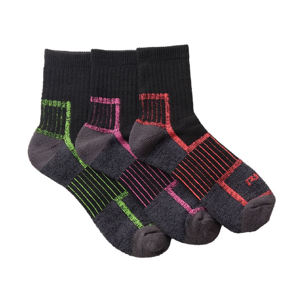 Rio Women s Quarter Crew Work Sock 3 Pack Black | The Warehouse