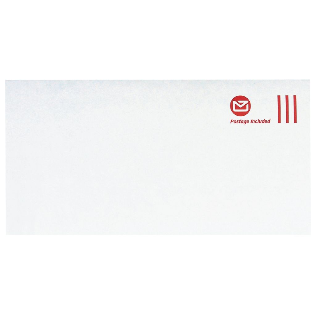 New Zealand Post Prepaid Non Window DLE Envelope 100 Pack White White ...