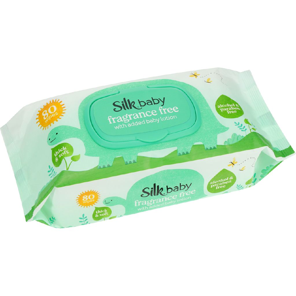 Silk Baby Wipes Fragrance Free 80 Pack | The Warehouse