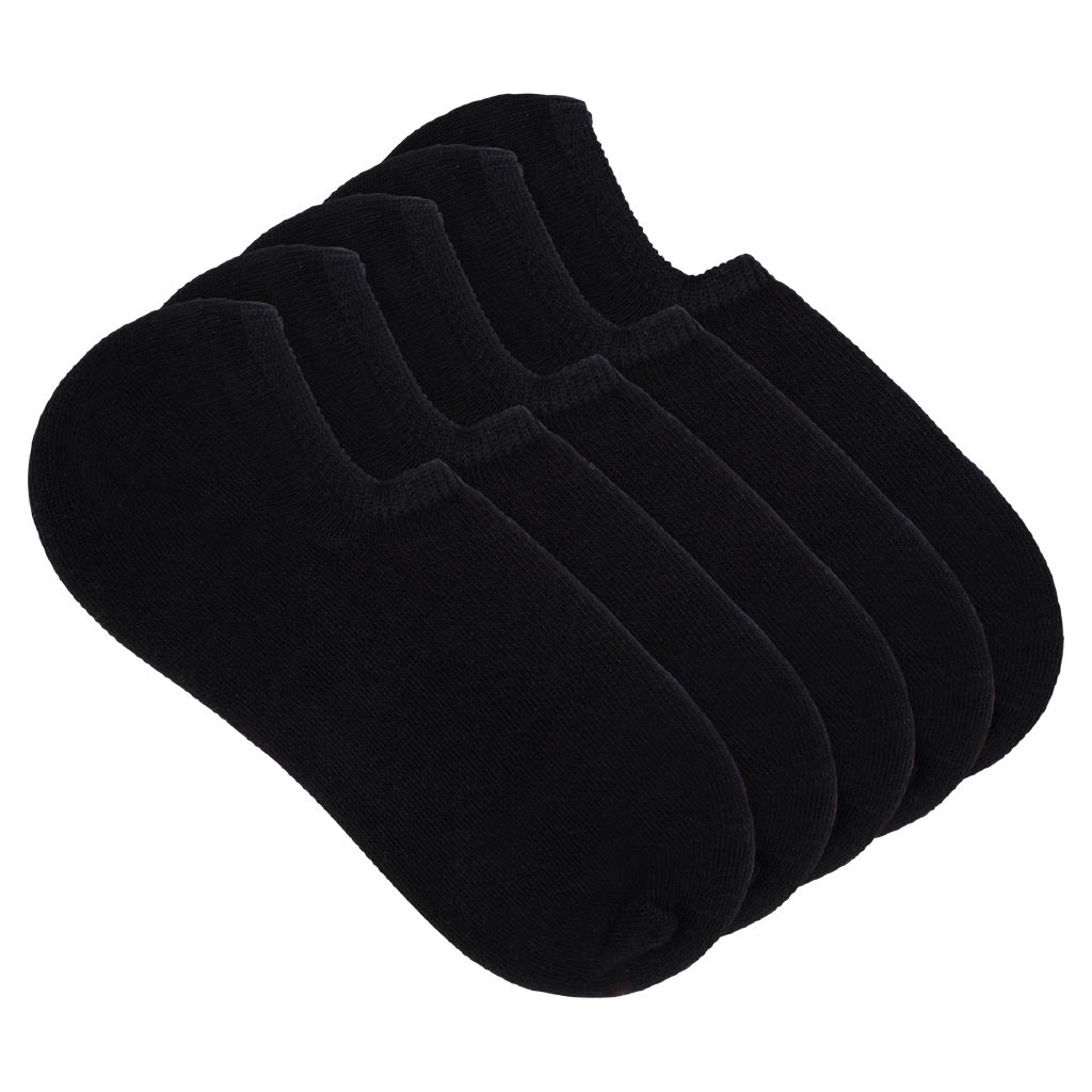 Underworks Women's No Show Sneaker Socks 5 Pack Black | The Warehouse