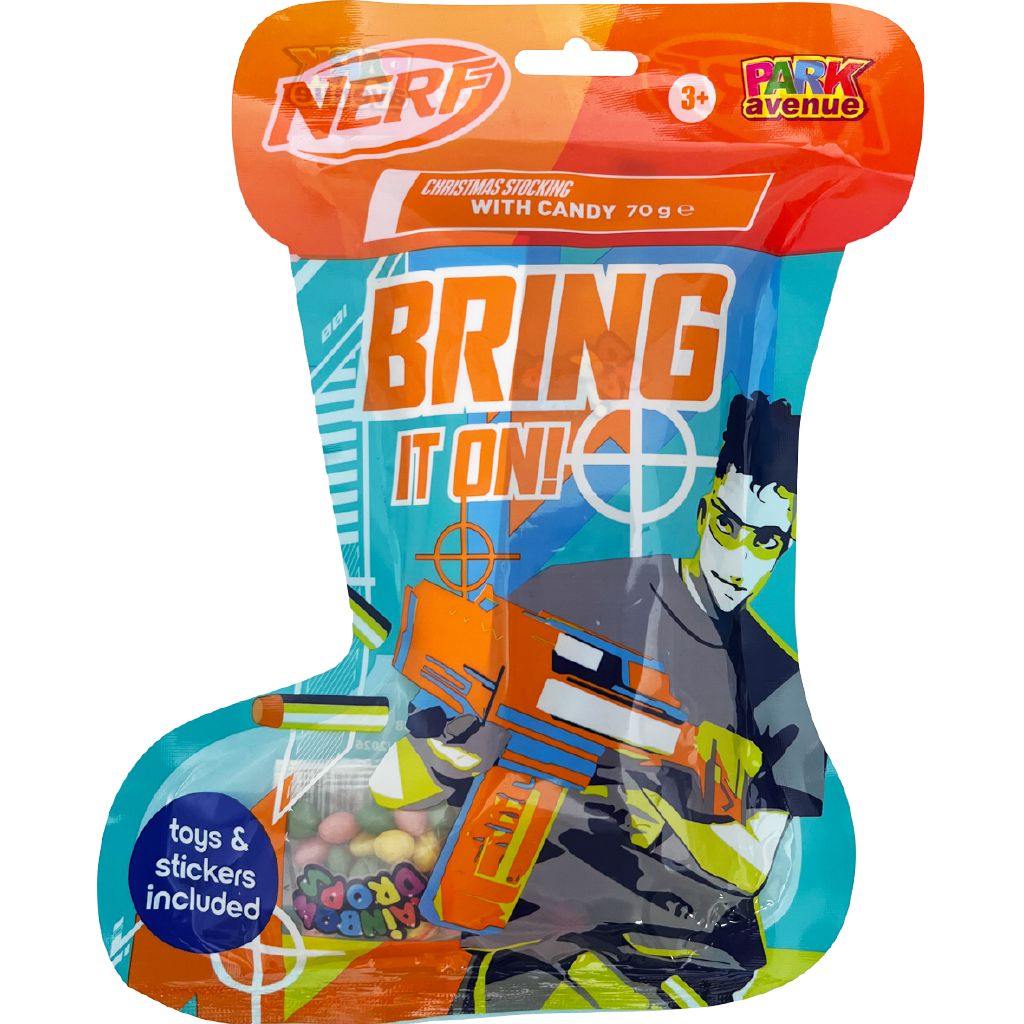 NERF Stocking with Toys & Candy 70g | The Warehouse