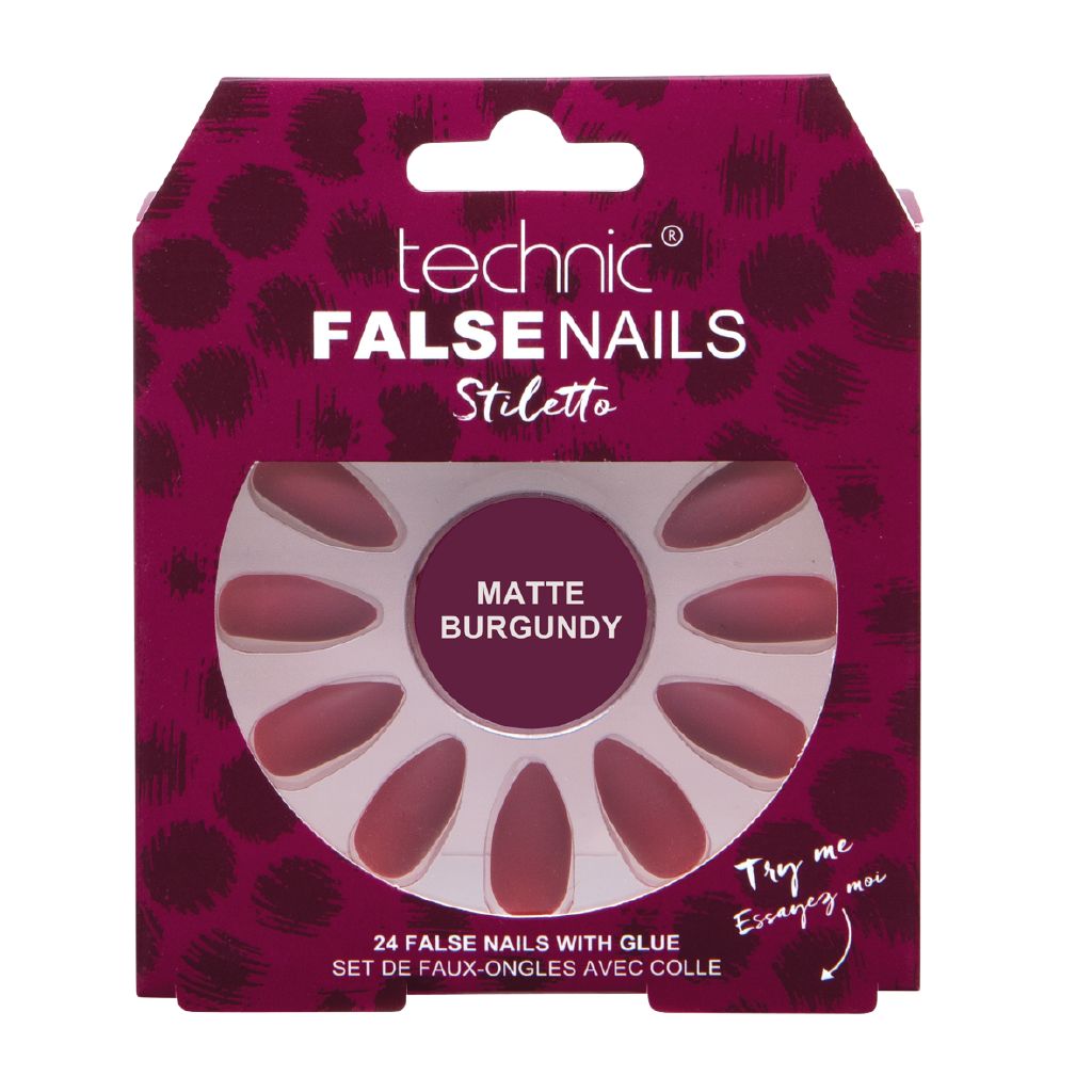 Technic False Nails Matt Burgundy | The Warehouse