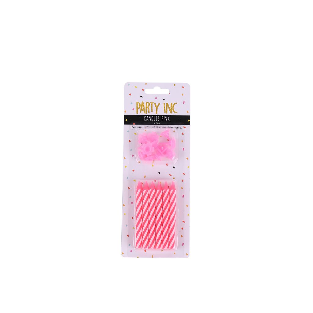 Party Inc Candles Pink 12 Pack Pink | The Warehouse