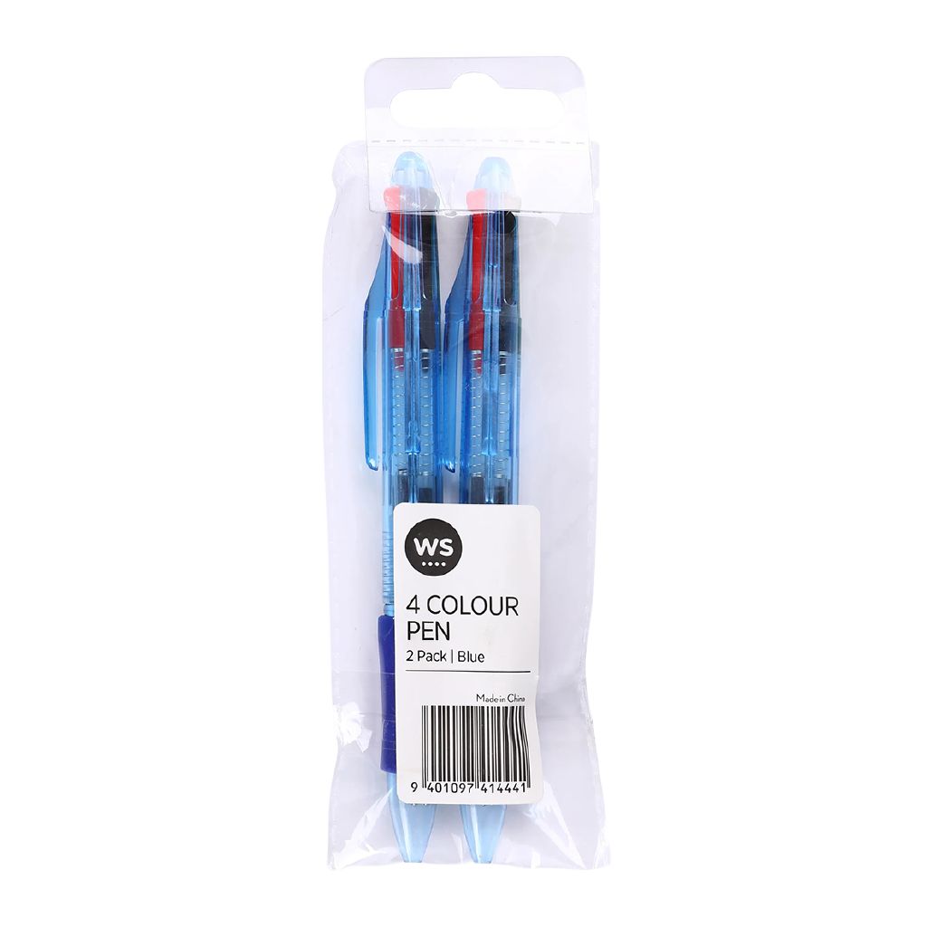 WS 4 Colour Pen 2 Pack | The Warehouse
