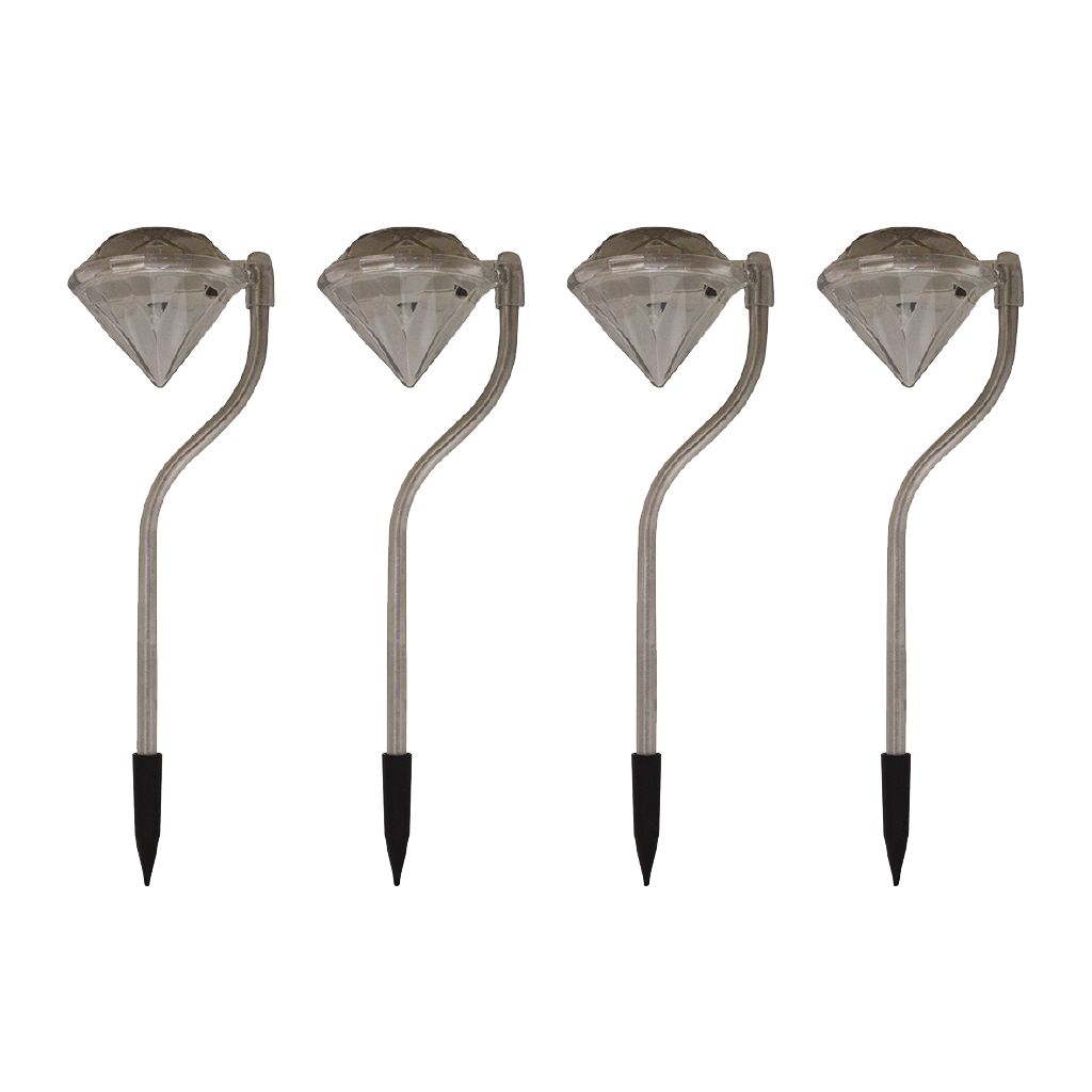 Kiwi Garden Garden Diamond Stake Solar Light Colour Changing 4 Pack ...