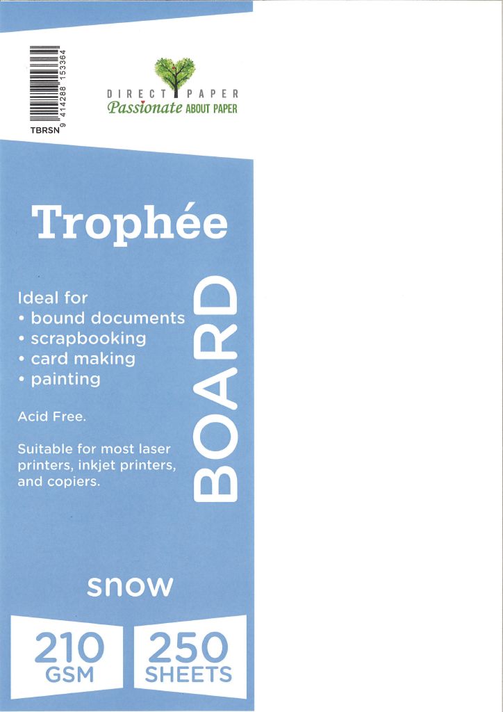 Trophee Card 210gsm Snow White A4 250 Pack White | The Warehouse