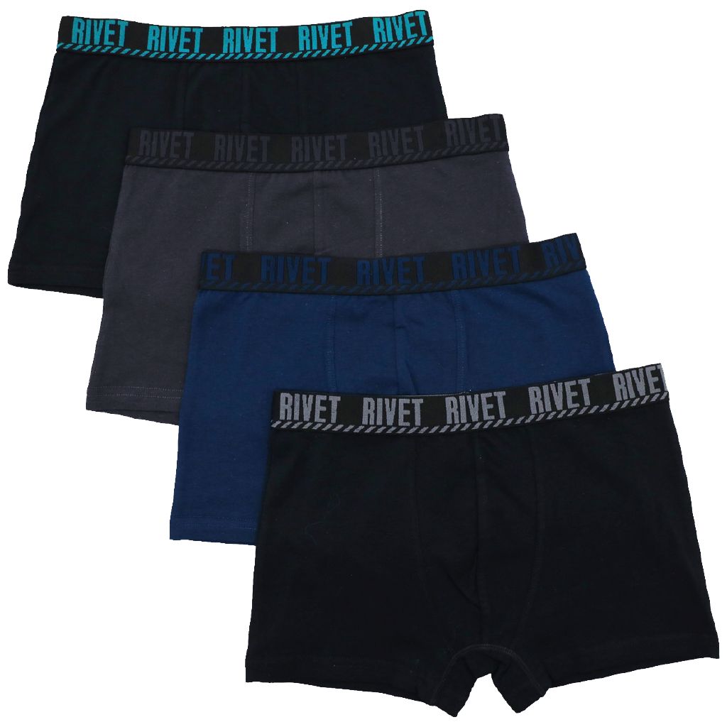 Rivet Boys' Trunks 4 Pack Charcoal/Grey | The Warehouse