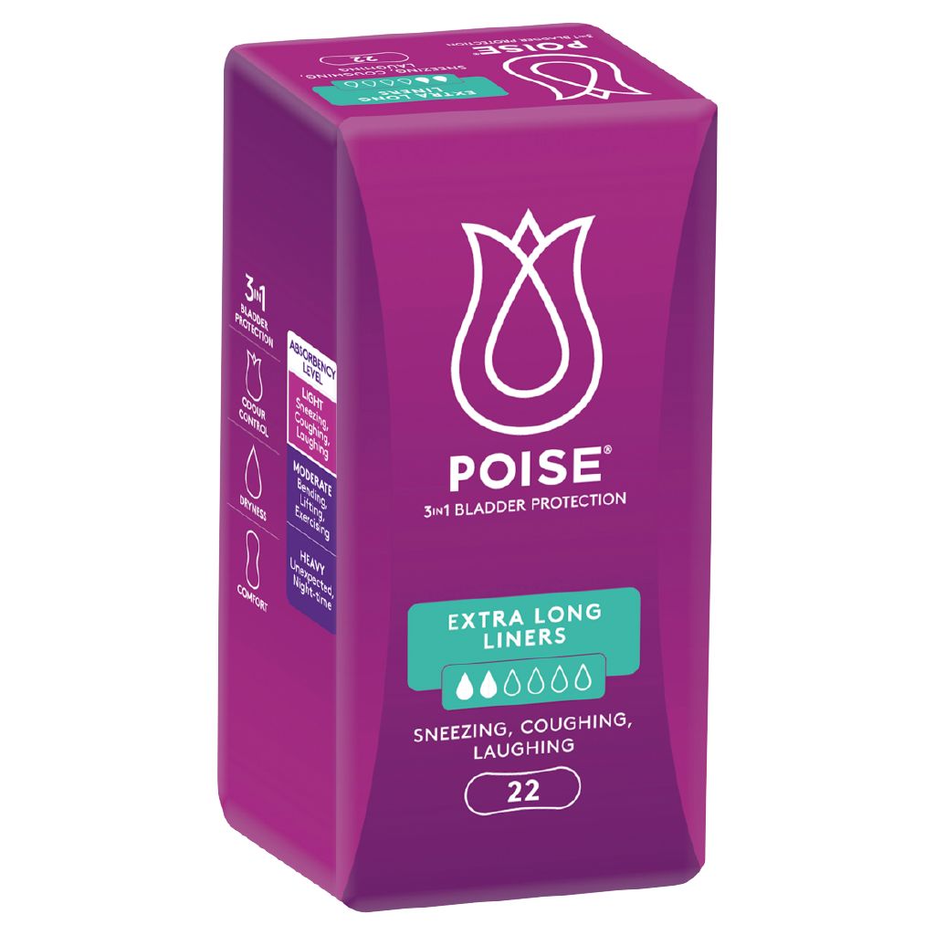 Poise Extra Long Liners 22 Pack | The Warehouse