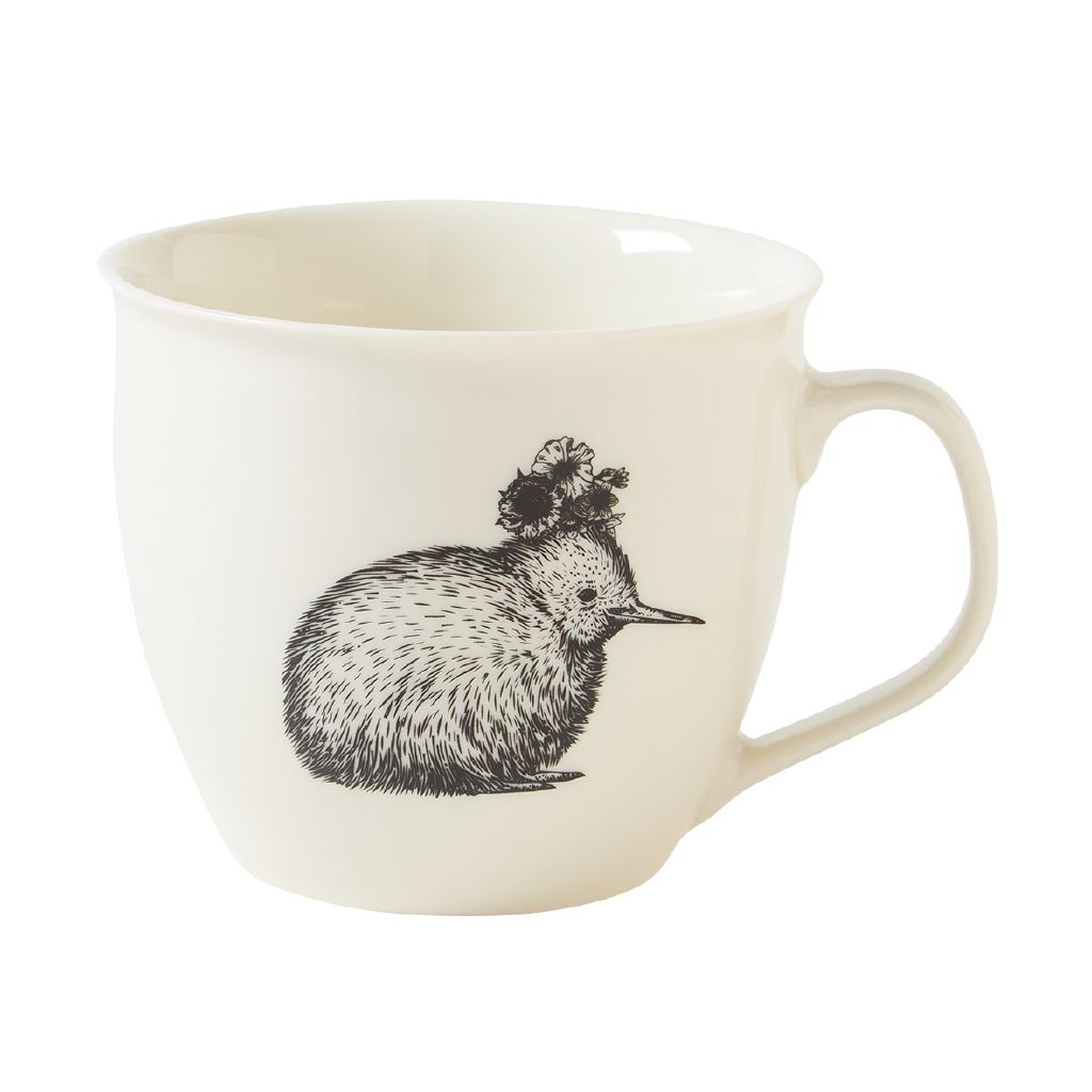 Living & Co Printed Mug Kiwi Bird Black/White Black/White | The Warehouse