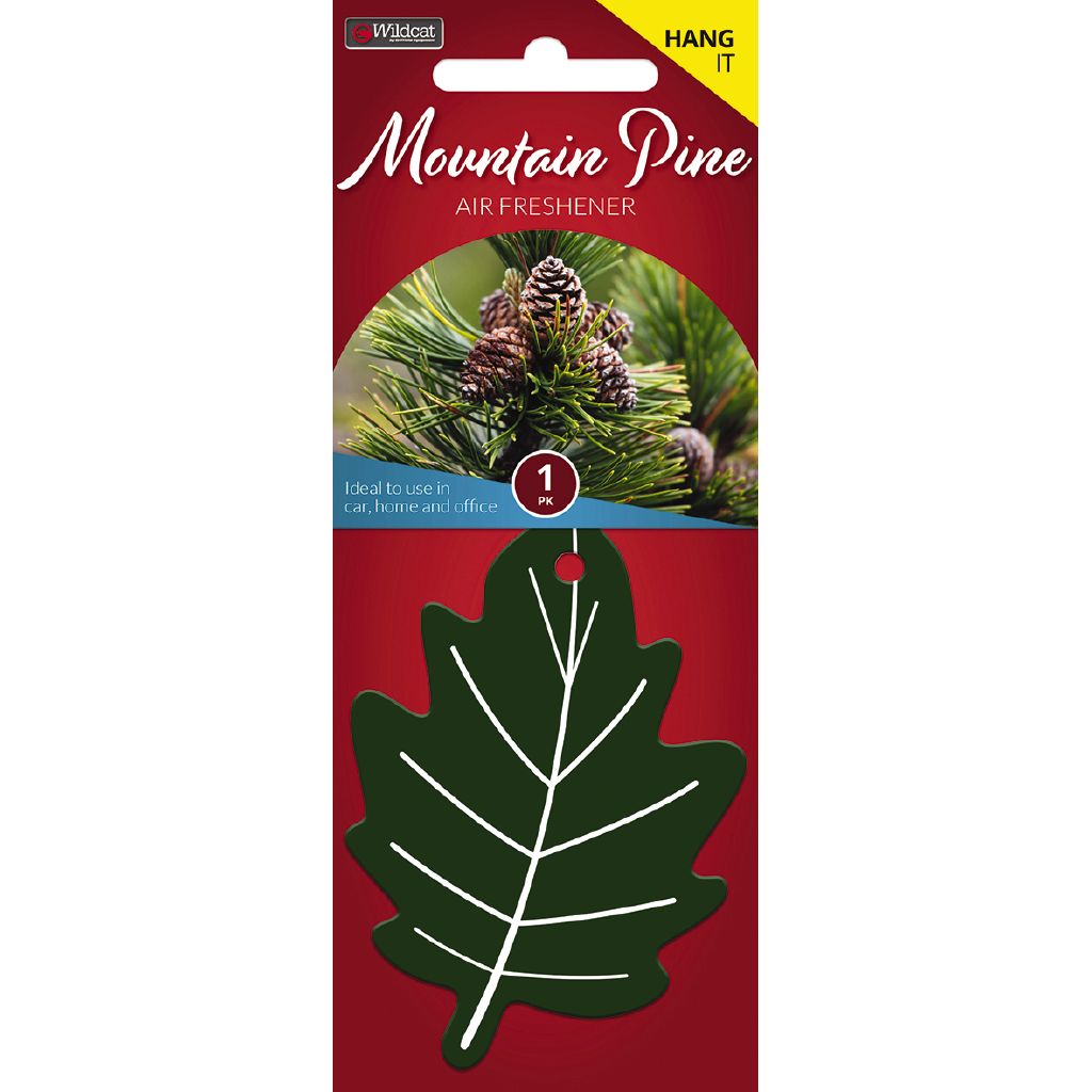Wildcat Hanging Car Air Freshener Leaf Mountain Pine Scent | The Warehouse