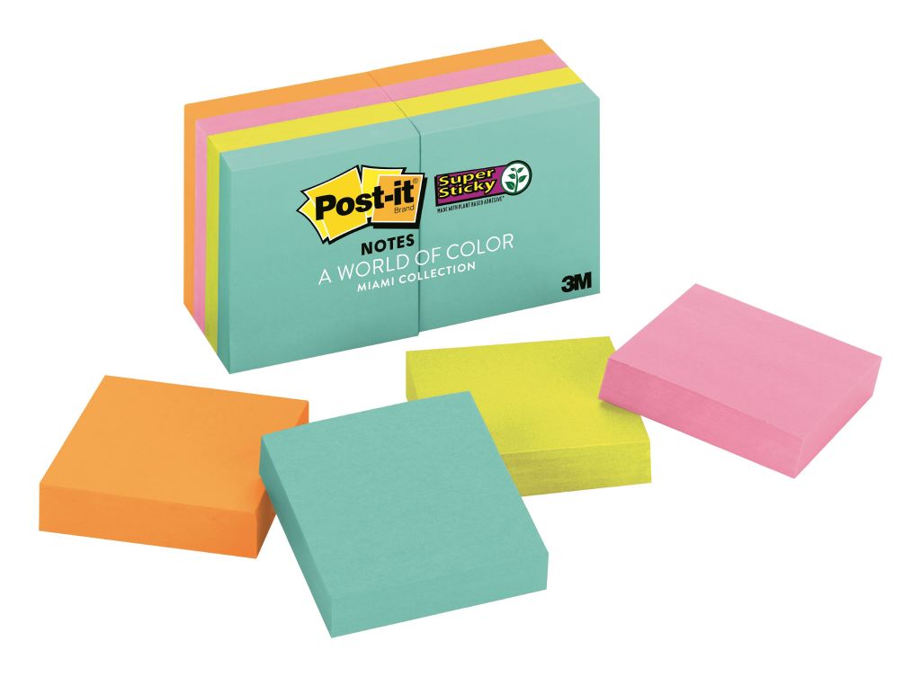 Post-It Miami Collection Super Sticky Notes 8 Pack | The Warehouse