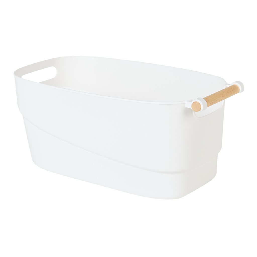 Living & Co Cora Storage Box With Wooden Handle | The Warehouse