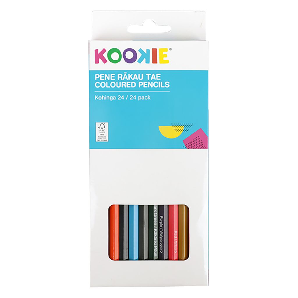 Kookie Te Reo Coloured Pencils Multi-Coloured 24 Pack Multi-Coloured ...