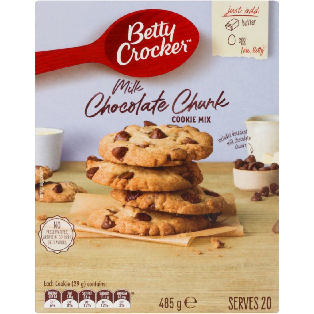 Betty Crocker Milk Chocolate Chunk Cookie Mix 485g | The Warehouse