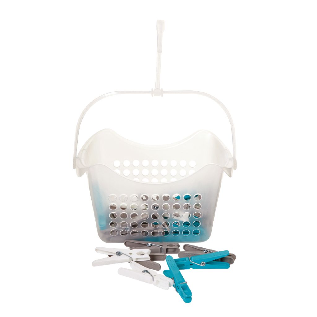 Living & Co Peg Basket with 36 Pegs Multi-Coloured Multi-Coloured | The ...