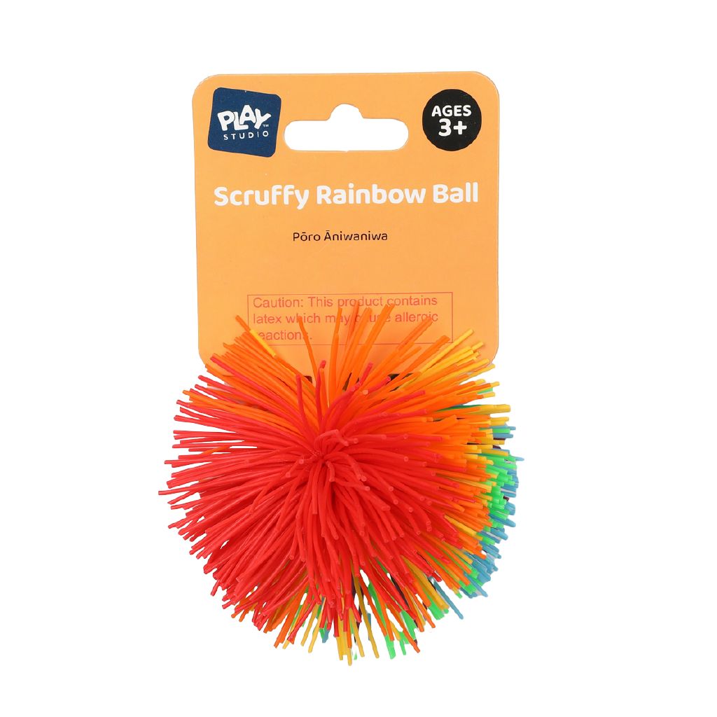 Play Studio Scruffy Rainbow Ball 7cm Assorted Assorted | The Warehouse