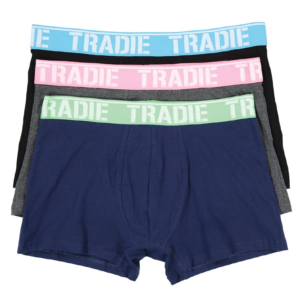 Tradie Men's Trunks 3 Pack Navy | The Warehouse