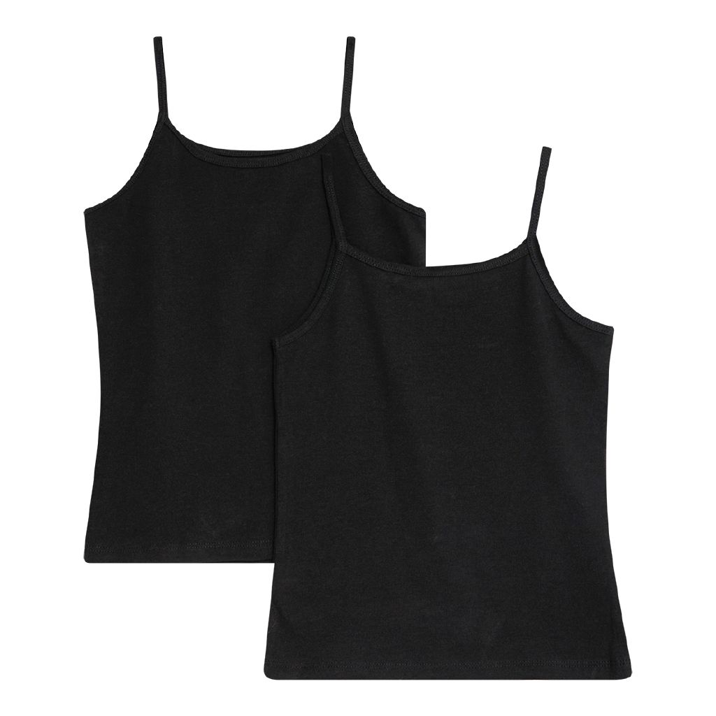 Young Original Girls' Cami 2 Pack Black | The Warehouse
