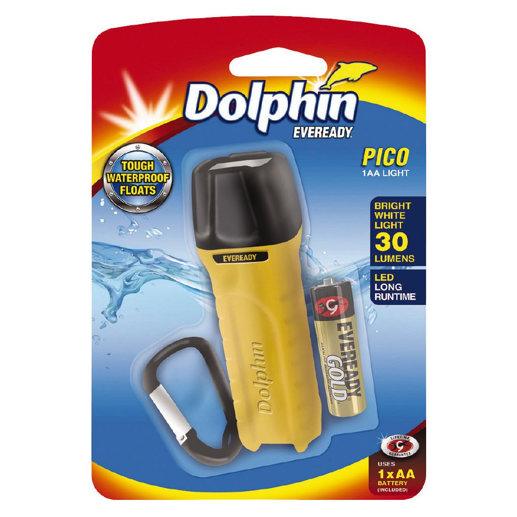 Eveready Dolphin PICO LED Torch Yellow Mid | The Warehouse