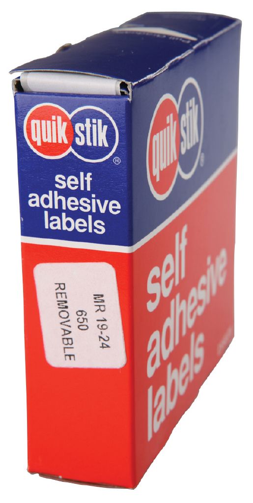 Quik Stik Labels Mr1924 19mm x 24mm 650 Pack White | The Warehouse