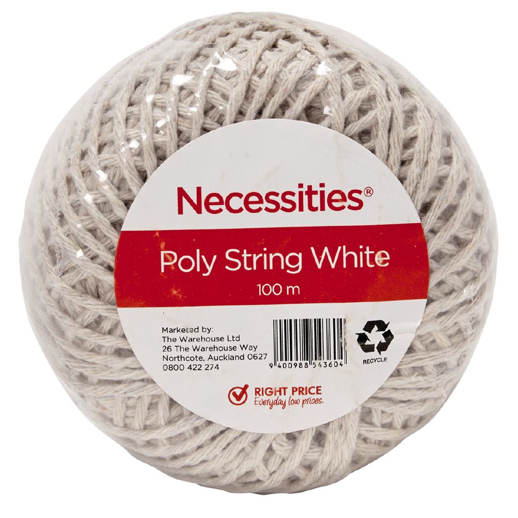 WS Poly String 100m White White | The Warehouse