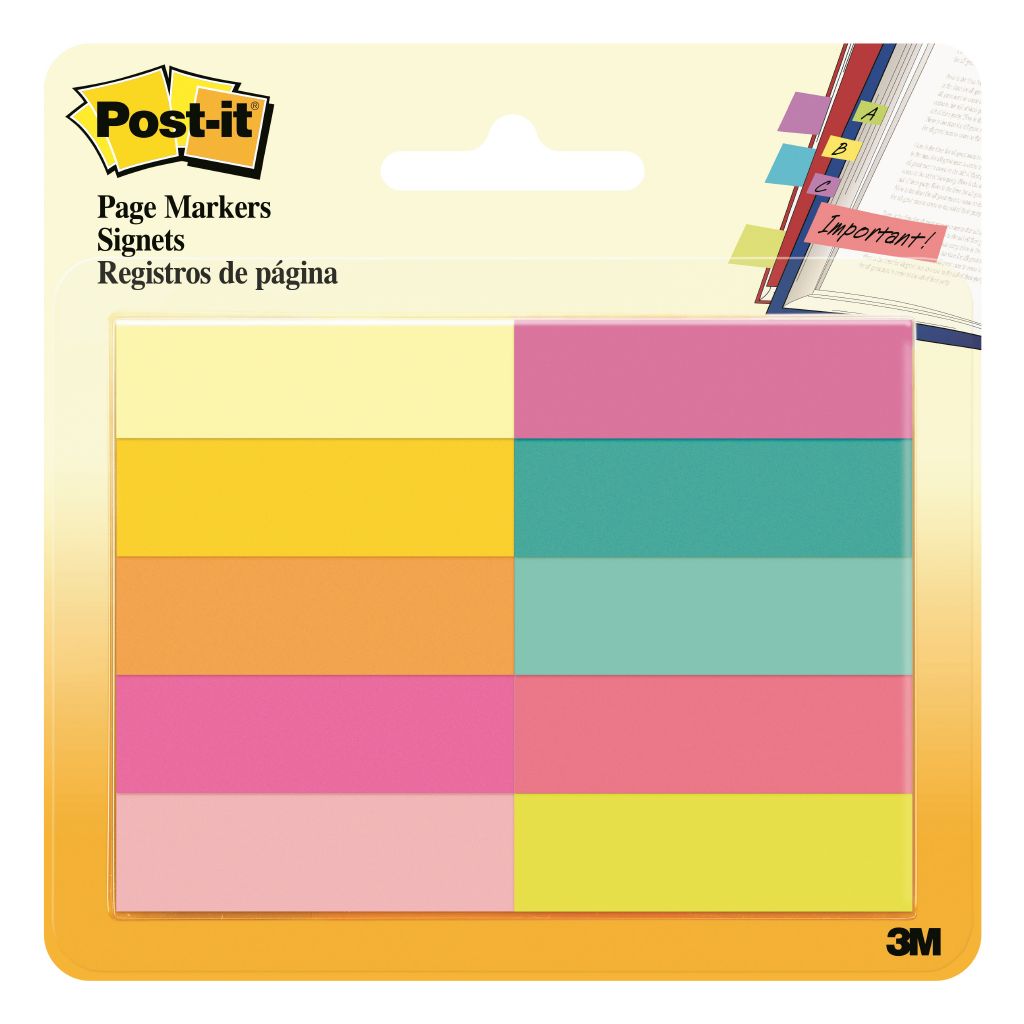 Post-It Page Markers Bright Colours 10 Pads Assorted Assorted | The ...