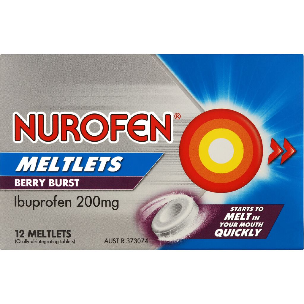 Nurofen Meltlets Berry Burst 200mg 12 Pack | The Warehouse