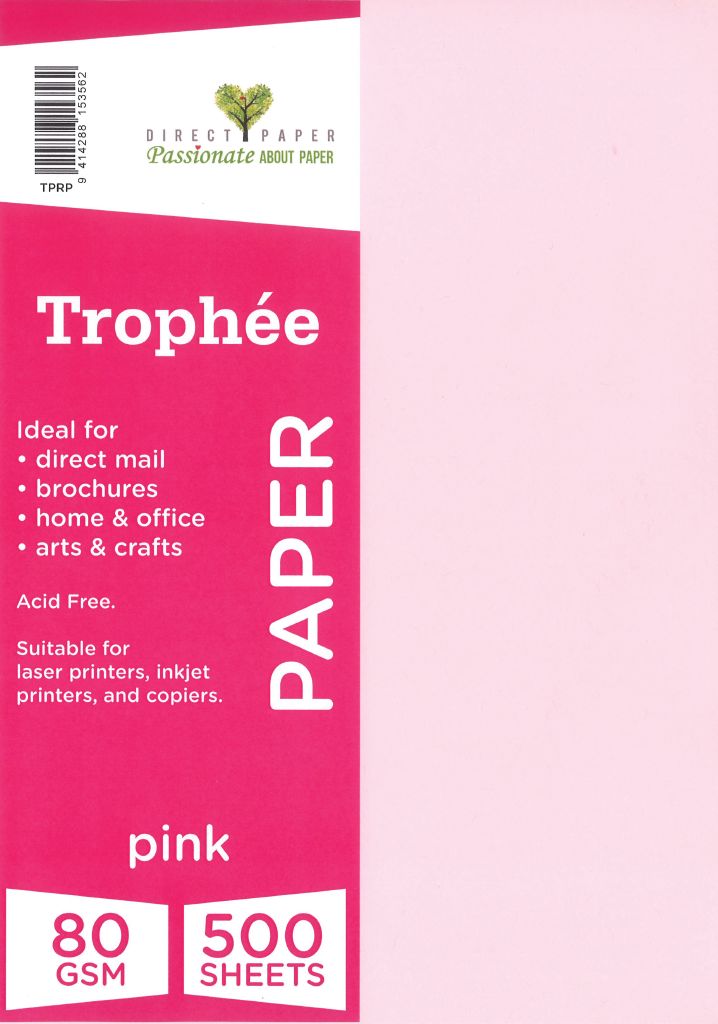 Trophee Paper 80gsm Pink A4 500 Pack Pink Mid | The Warehouse