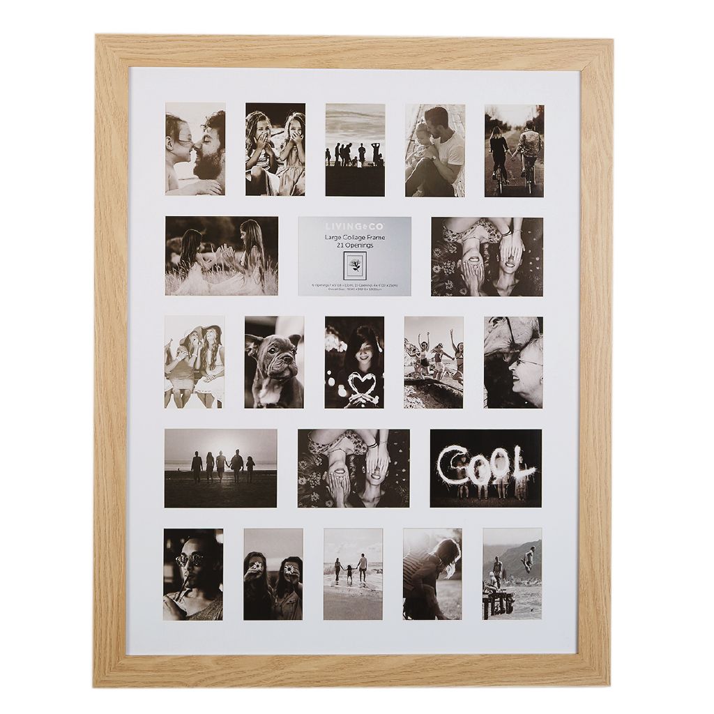 Living & Co Large Collage Frame 21 Opening Natural Natural | The Warehouse