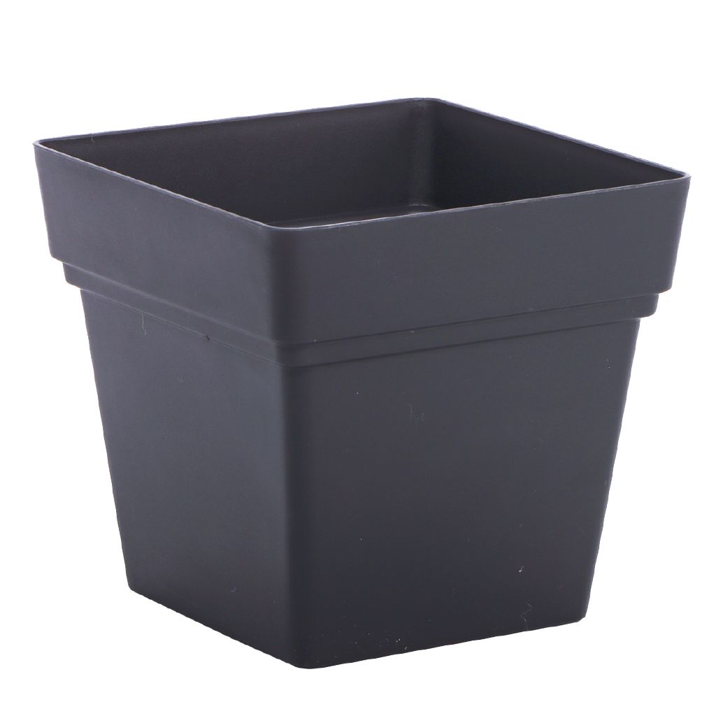 Kiwi Garden Recycled Square Plastic Pot 16cm x 17cm Black Black | The ...