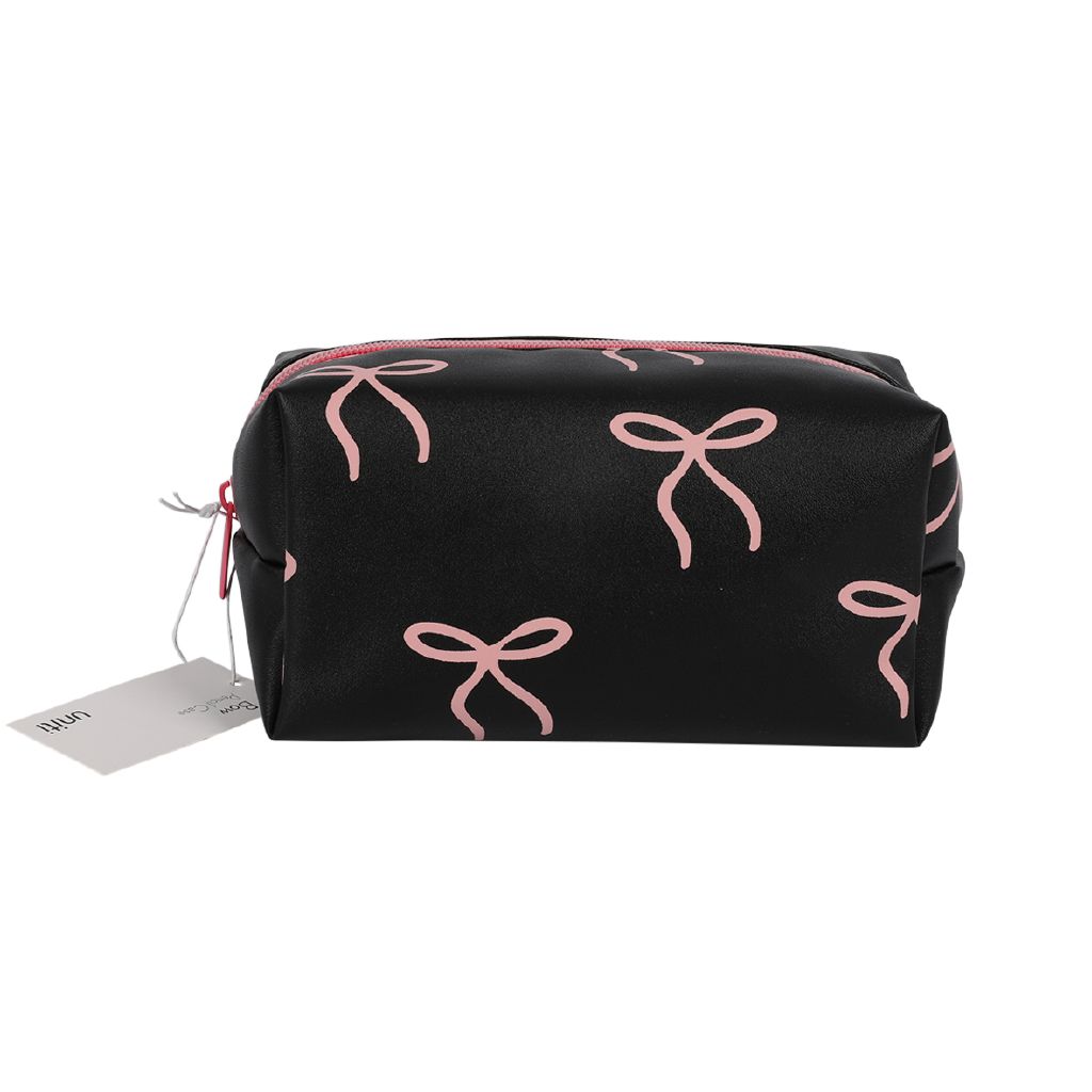 Uniti Bow Pencil Case Black/Pink Black/Pink | The Warehouse
