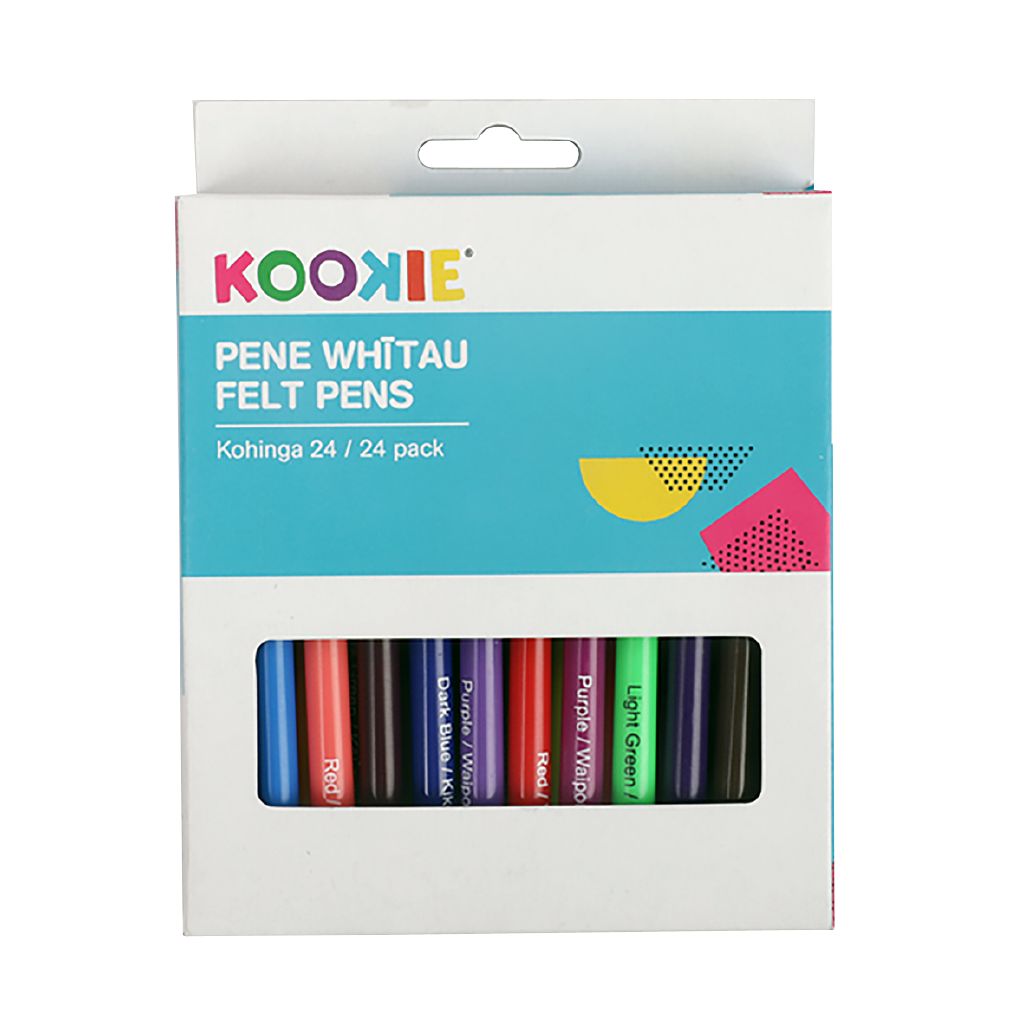 Kookie Te Reo Felt Pens Multi-Coloured 24 Pack Multi-Coloured | The ...