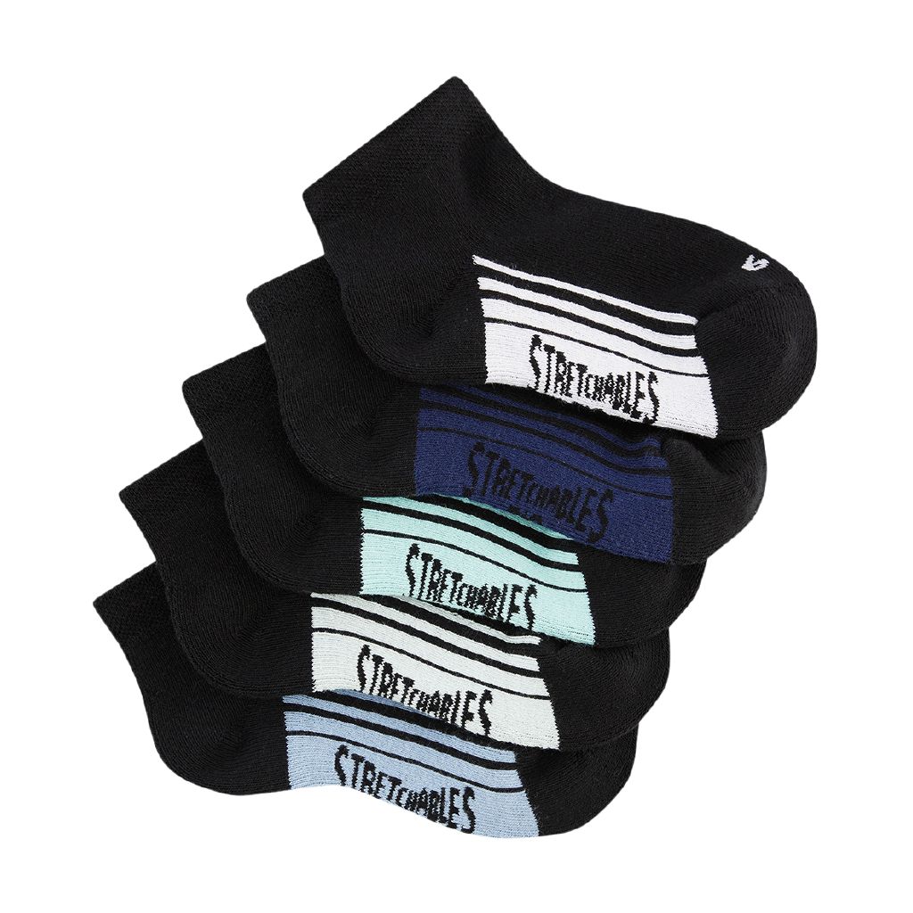 Rio Boys' Stretchable Low Cut Socks 5 Pack Black | The Warehouse